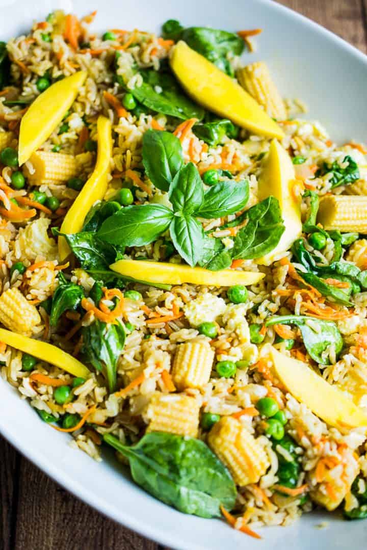 15-minute Mango Fried Rice - Spoonful of Plants