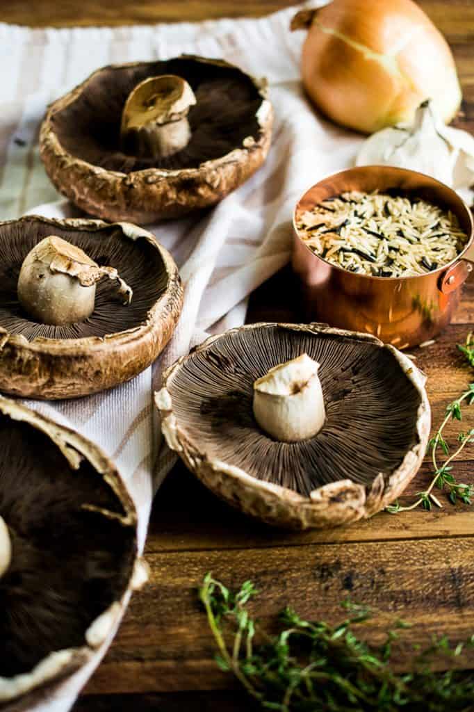 Stuffed Portobello Mushrooms with Wild Rice - Spoonful of Plants