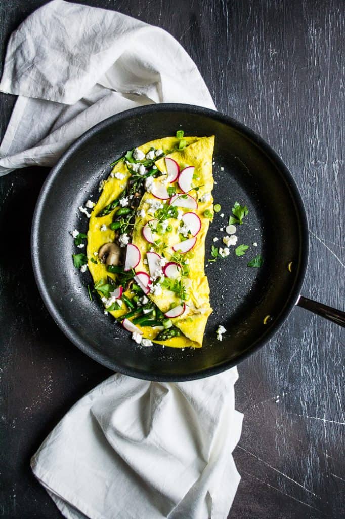 Simple Spring Veggie Omelet - Spoonful of Plants